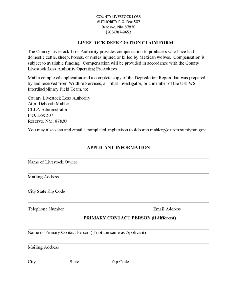 Applications & Docs. – County Livestock Loss Association